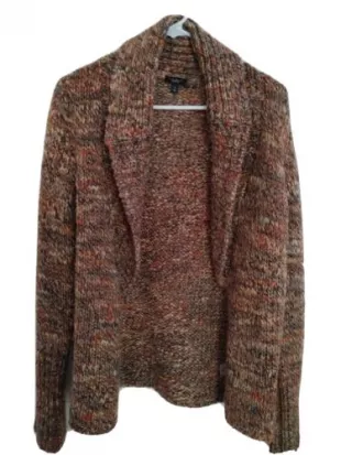 Talbots - Talbots Women's Sweater Cardigan Medium Brown Orange Shawl ...