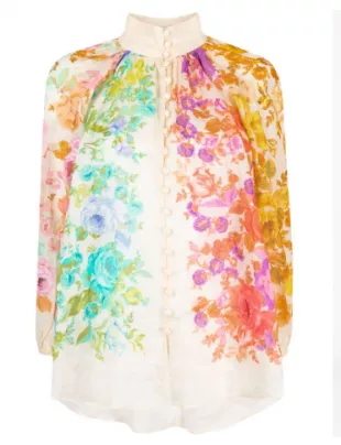 Zimmermann - Floral-Print Ramie Blouse