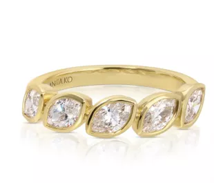 Anita Ko - Bezeled Marquise Diamond Demi-Eternity Band