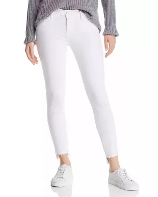 Frame - Le Skinny De Jeanne Step-Hem Jeans In Blanc