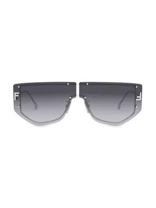 Fendi - Metal Sun Rectangular Shield Sunglasses