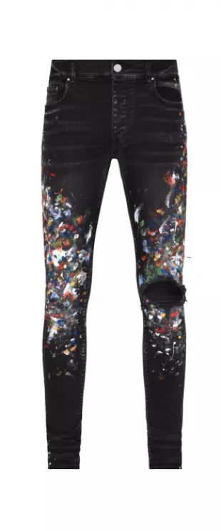 Amiri - Aged Black & Multicolor Splatter Painter Jeans