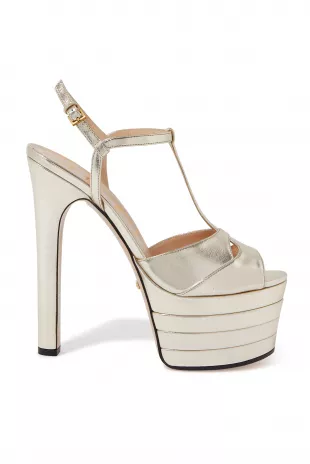 Gucci - Angel Leather Platform Sandals