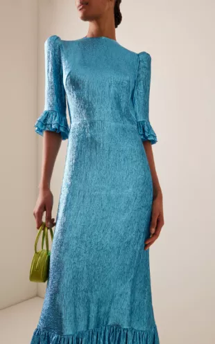 The Vampire's Wife - The Falconetti Metallic-Chiffon Midi Dress