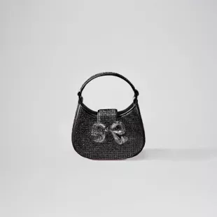 Self-Portrait - Rhinestone Crescent Bow Micro Bag