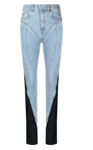 Mugler - Contrast-Panel Skinny Jeans