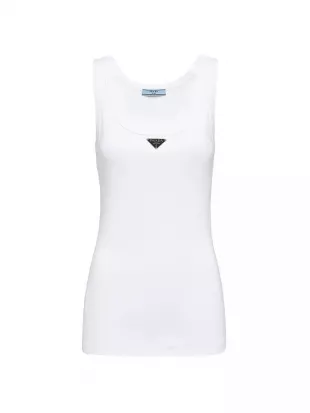 Prada - Women's Ribbed Knit Jersey Tank Top
