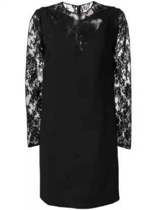 Givenchy - GIVENCHY Black Mini LBD Dress with Lace Long Sleeve Size 36 ...