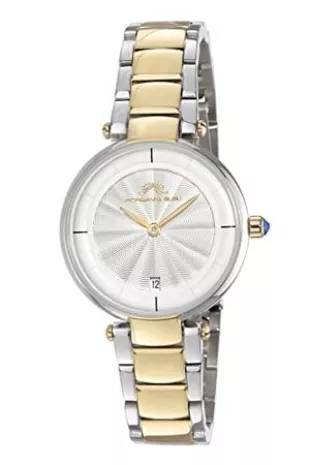 Porsamo Bleu - Madison women's 29 mm gold tone, white watch with ...