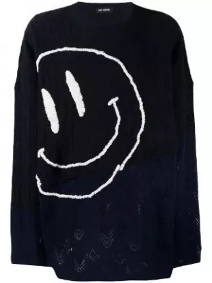 Bake Off 2023 Noel Fielding Smiley Face Black Jumper