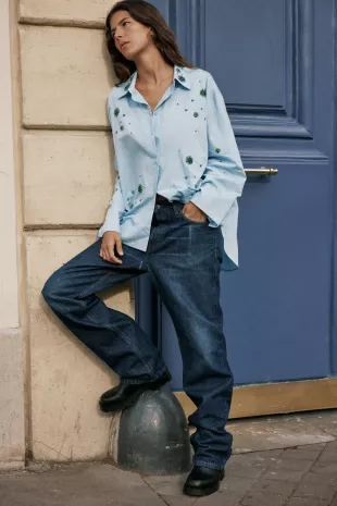 Zara - Embroidered Jewel Shirt