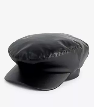 Amiri - Black Leather Flat Driver Cap