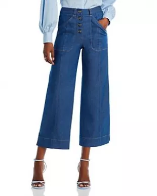 Cinq à Sept - Benji Cropped Wide Leg Denim Pants