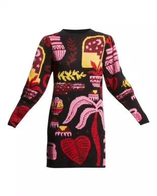 FARM Rio - Black Tropical Magic Sweater Dress