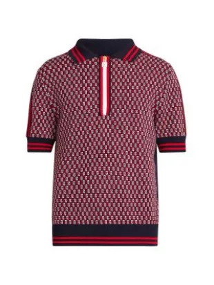 Balmain - Monogram Check Wool Polo Shirt