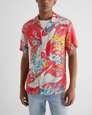 express - Crane Print Shirt