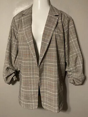 philosophy - Blazer Open Front Windowpane Plaid