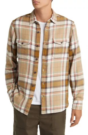 Treasure and Bond - Trim Fit Plaid Button-Up Overshirt