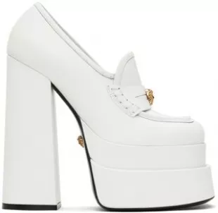 Versace - White Aevitas Platform Loafers