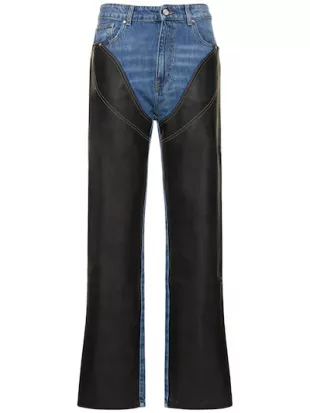 Stella McCartney - Mid Rise Color Block Cotton Denim Jeans