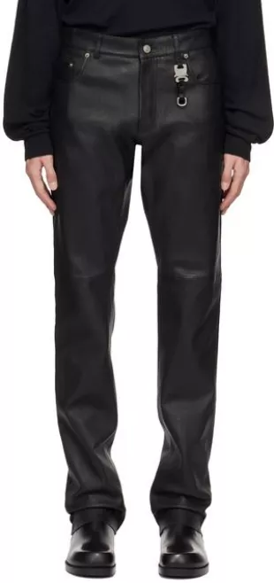 1017 ALYX 9SM - Black Leather Buckle Clip Pants
