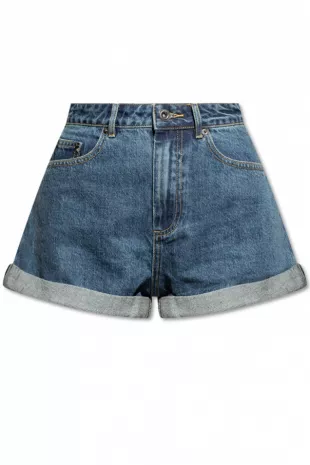 Self-Portrait - High Rise Denim Shorts