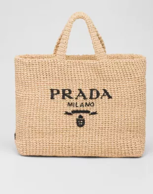 Prada - Raffia Natural Crochet Tote Bag