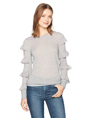 Rebecca Taylor - Rebecca Taylor Women's Delicate Ruffle Pullover, Soft ...