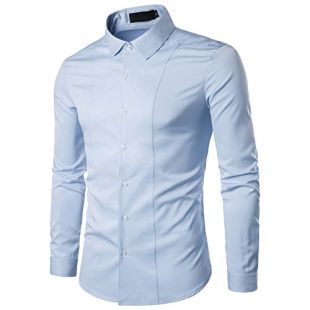 Kuson - Kuson Homme Chemise Manches Longues Slim Fit Couleur Uni ...