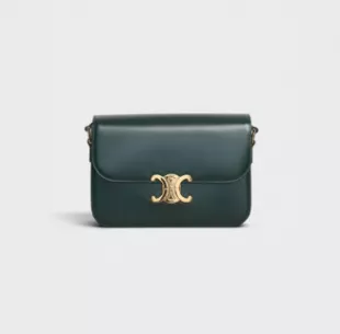 Celine - Classique Triomphe Bag In Shiny Calfskin Amazone