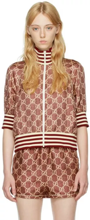 Gucci - Burgundy GG Supreme Jacket