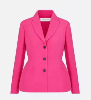 Dior - Fitted Jacket in Passion Pink Wool and Silk
