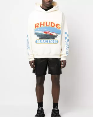 Rhude - Racing-Print Cotton Hoodie