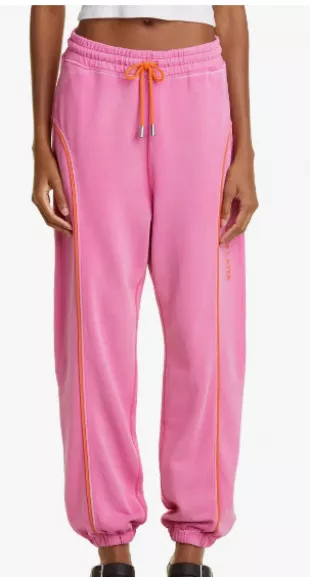 Eckhaus latta - Colorblock Cotton Sweatpants In Petunia