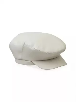 Amiri - White Leather Flat Driver Hat