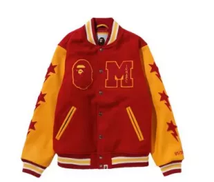 BAPE - x Michael Jackson Varsity Jacket Red