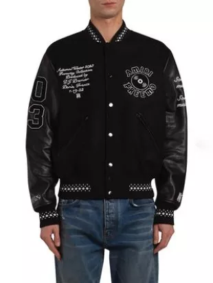 Amiri - Wool-Blend Patch Varsity Bomber Jacket