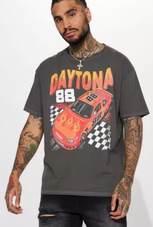 Fashion Nova - Daytona 88 Short Sleeve Tee - Black