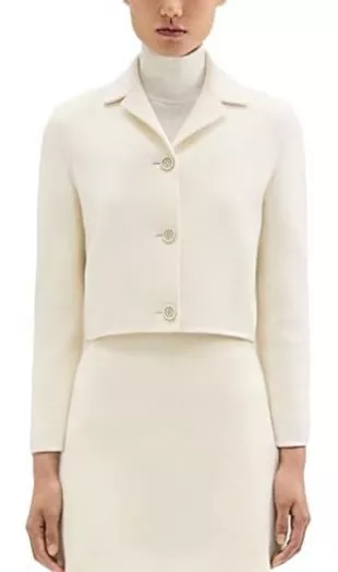 Theory - Cropped Jacket, Ivory