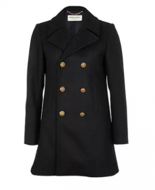 Saint Laurent - Anchor Button Reefer Coat