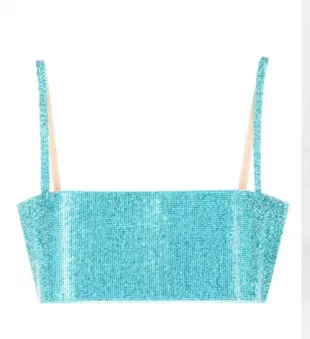 Nué - Rhinestone Crop Top