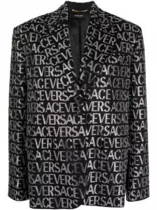 Versace - Crystal Embellished Logo Jacket
