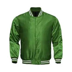 Deckra - Mens Varsity Jacket Satin Polyester Retro Zip Casual Jackets ...