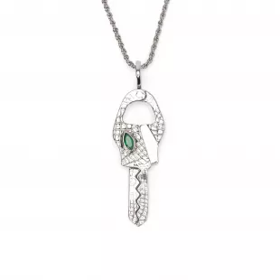 Thorne Dynasty - Emerald Eye Key Clip in Gold