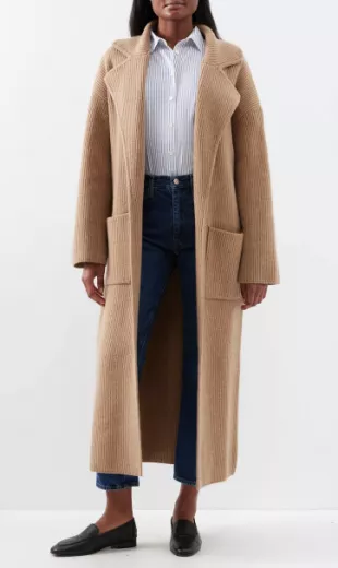 Totême - Ribbed Knit Wool Cardigan Coat