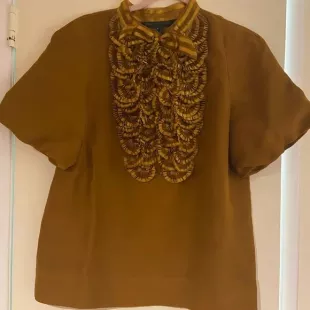 Marc by Marc Jacobs - Gold Ruffle top