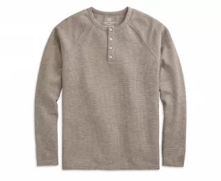 Mack Weldon - Warmknit Waffle Henley in Walnut