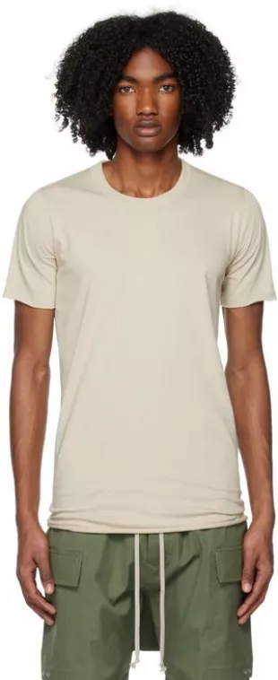 Rick Owens - Pearl Beige Basic T Shirt