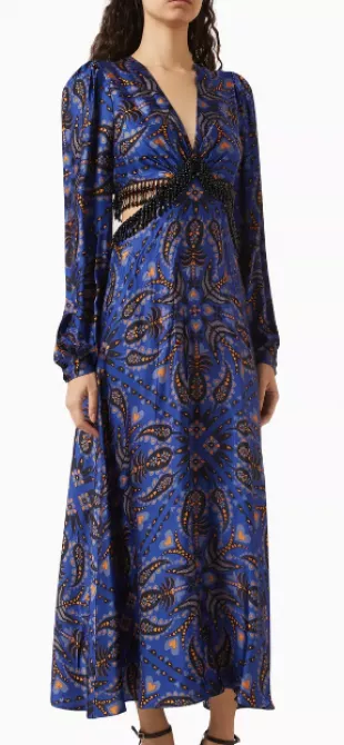 FARM Rio - Martina Scarf Fringe Maxi Dress