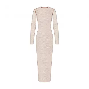 Swarovski x Skims - Stretch Net Long Sleeve Dress